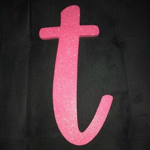 Wall Decor | Large Pink Glitter Lowercase Letter T Wall Decor | Poshmark